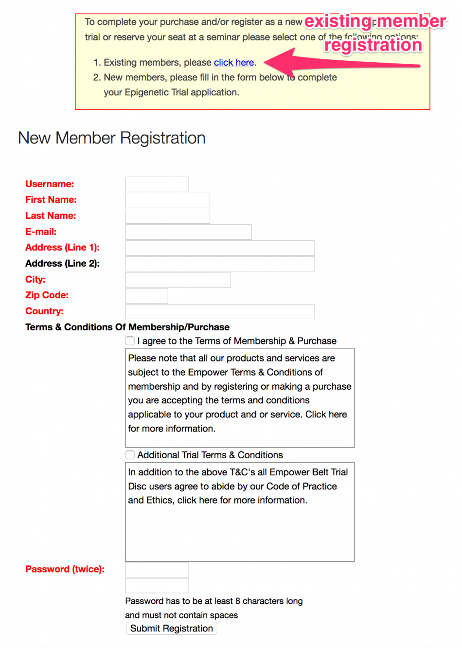 Registration Form Tutorial — Empower Disc